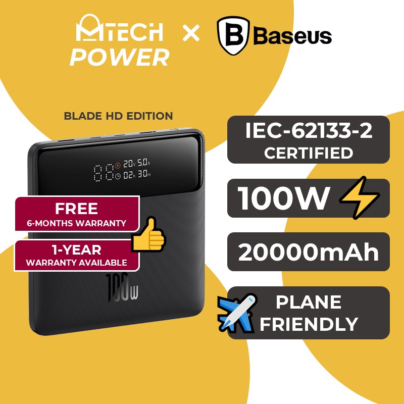 Baseus Powerbank 100w 20000mah Blade - Best Price in Singapore - Jun 2024 | Lazada.sg