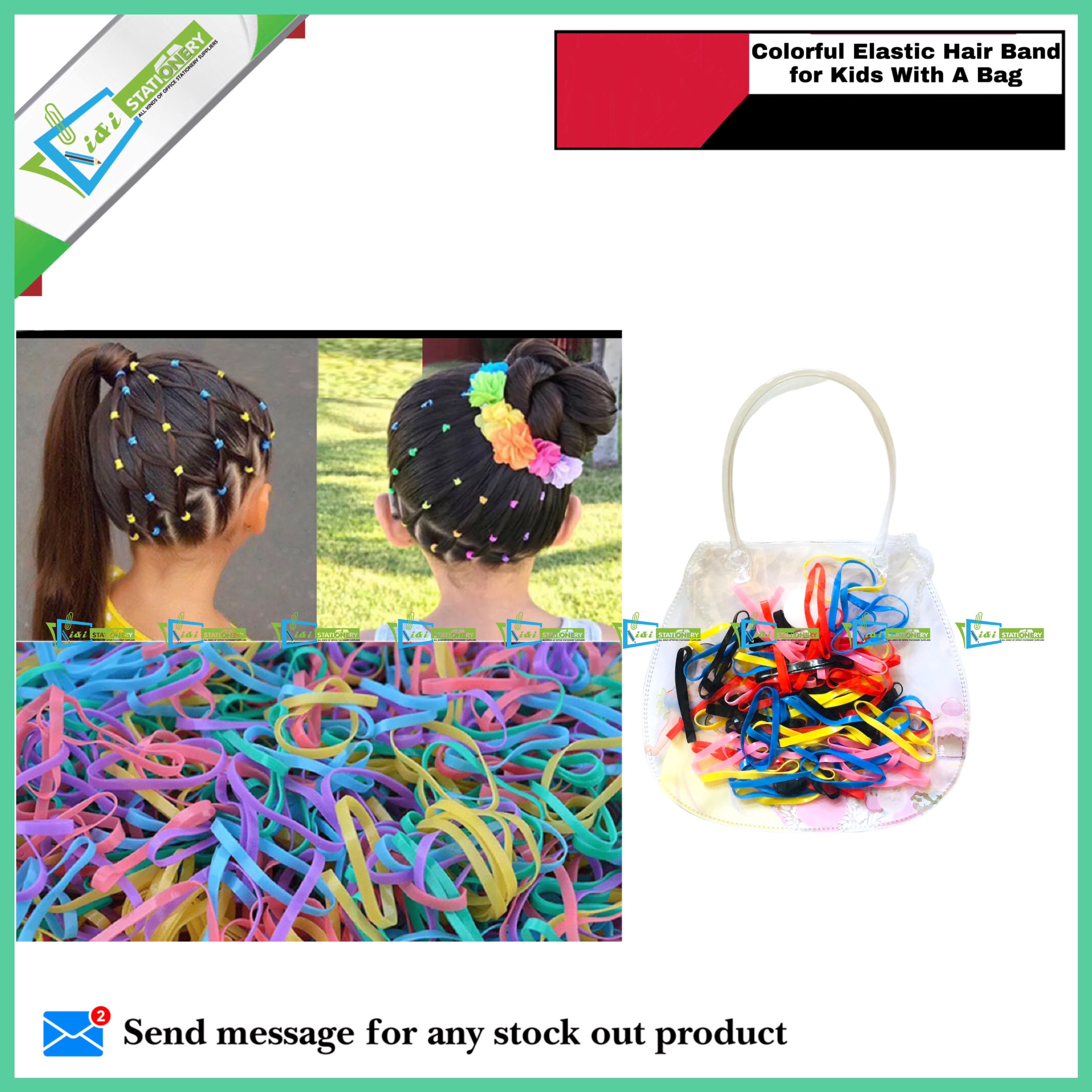 Colorful Elastic Hair Band for Kids 50+pcs With Bag