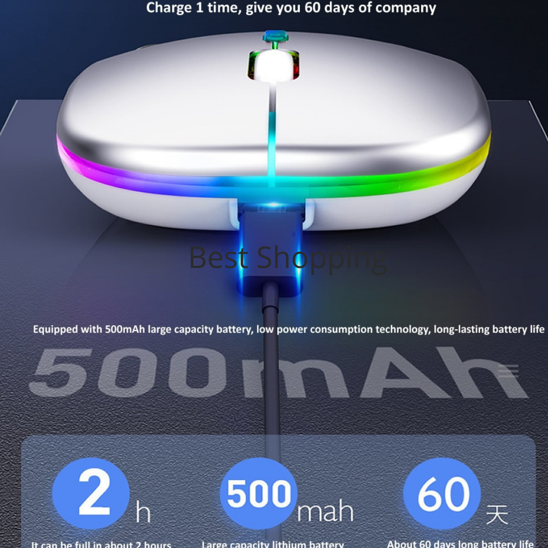 Rechargeable Mouse Dual Mode Rechargeable Wireless Mouse Bluetooth 5.0 ...