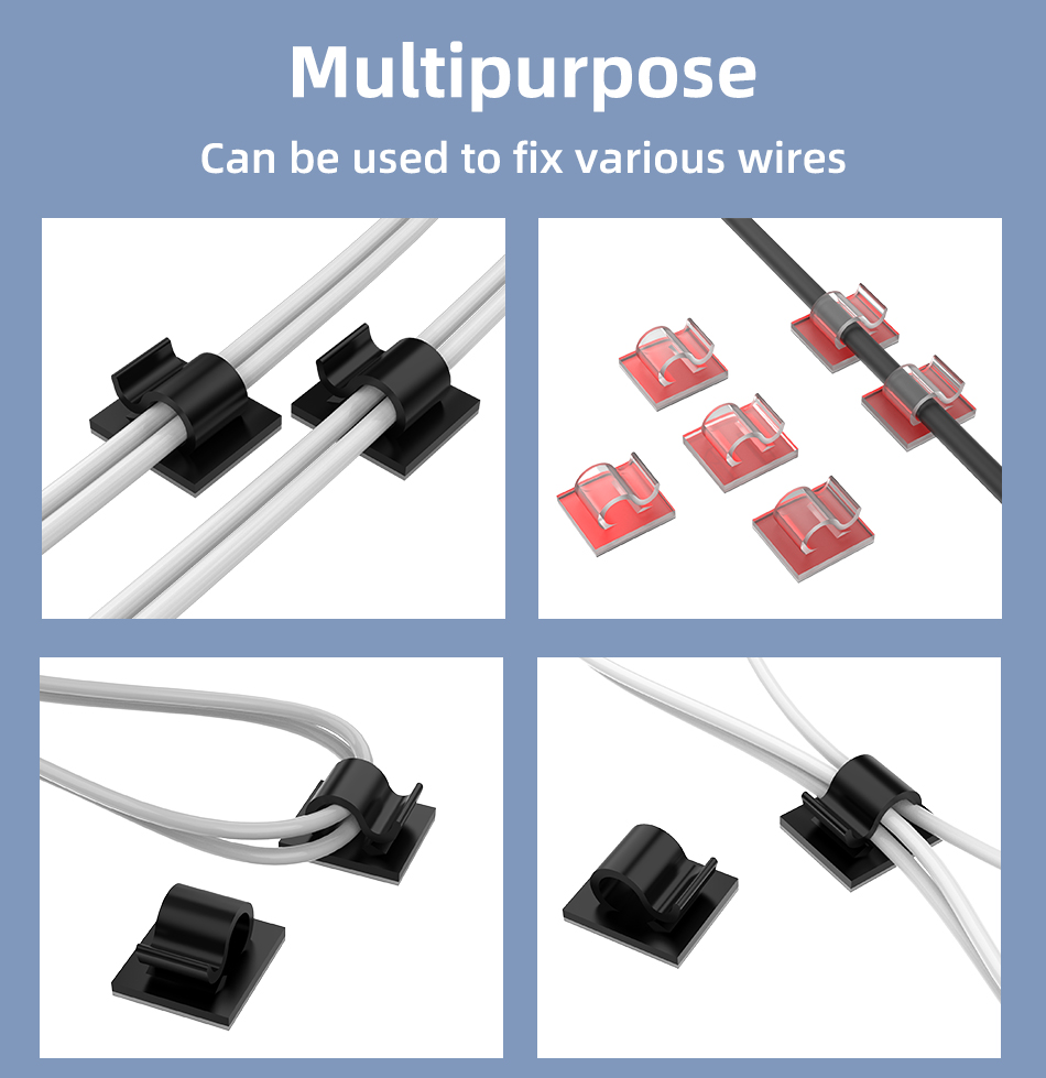 Self Adhesive Cable Clips Tape Organizer USB Mobile Data Charger Cable ...