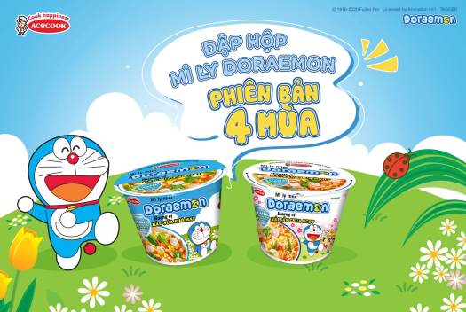 Mì ly mini Doraemon hàu sữa phô mai/ hải sản chua ngọt 48g - Mì ăn liền | VietMart.co