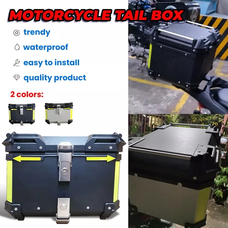 Pinph Aluminum Alloy Top Box 45 Liters For Motorcycle / Rear Tail Box ...