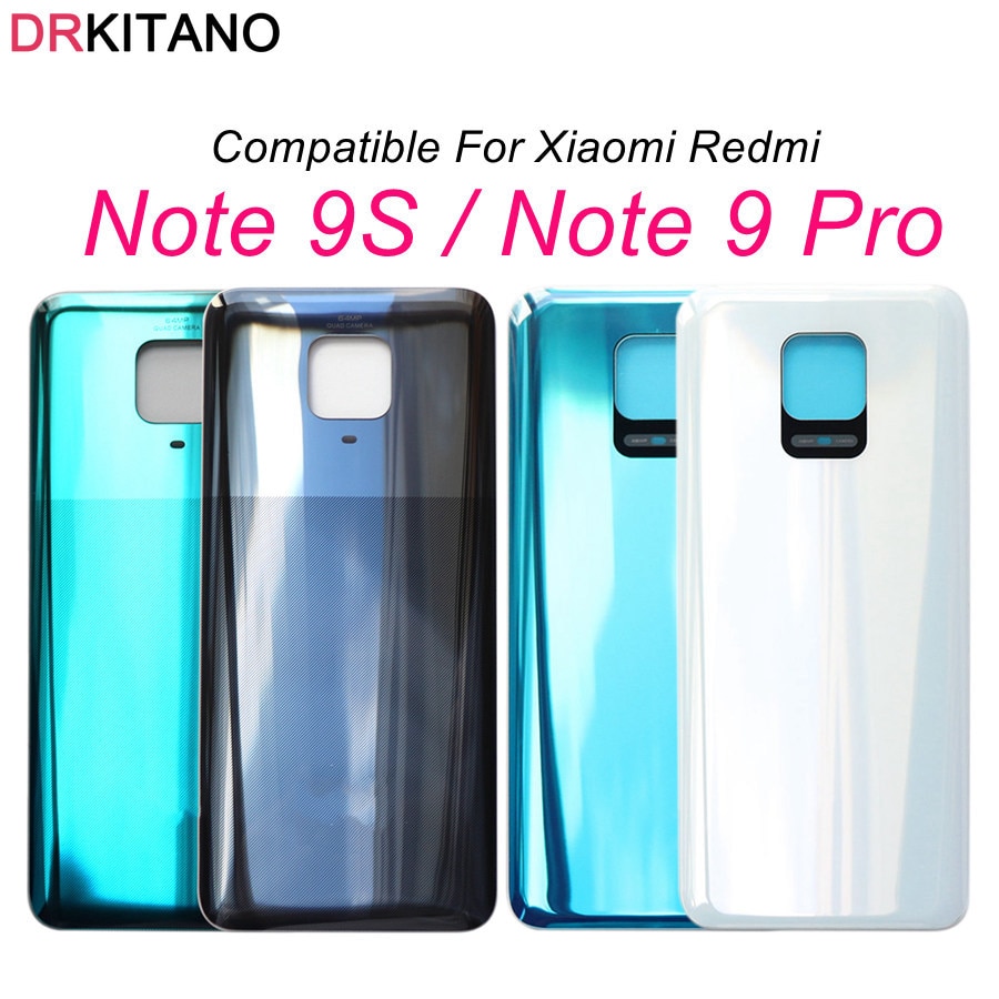 Backshell for Redmi Note 9 Pro Replacement Glass Battery Back Cover For ...