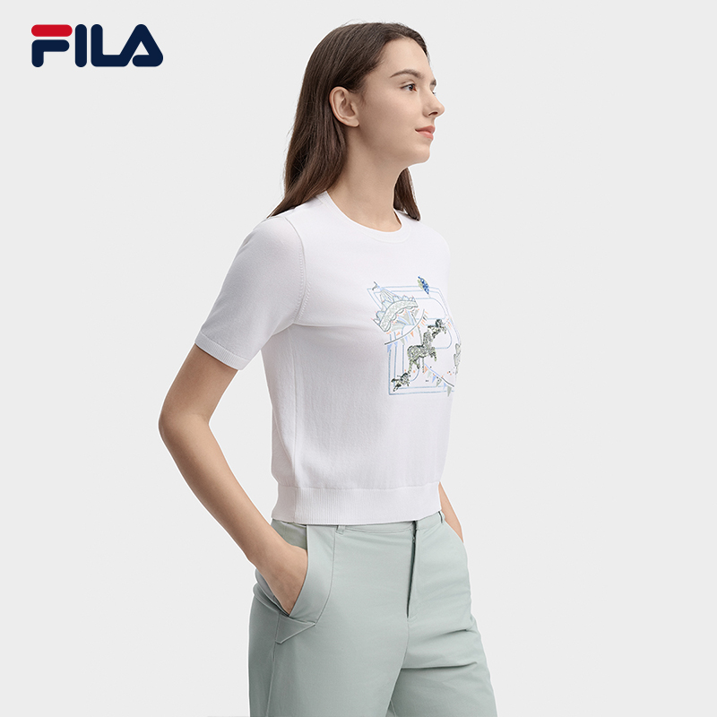 FILA CORE LIFESTYLE HERITAGE MYSTERIOUS JOURNEY Women Knit Sweater Wh