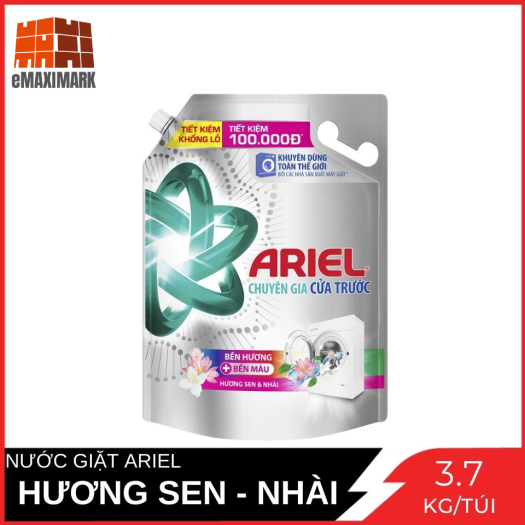 Nước Giặt Ariel Cửa Trước Bền Màu Downy Hương Sen & Nhài Túi 3.7kg - Nước giặt | VietMart.co