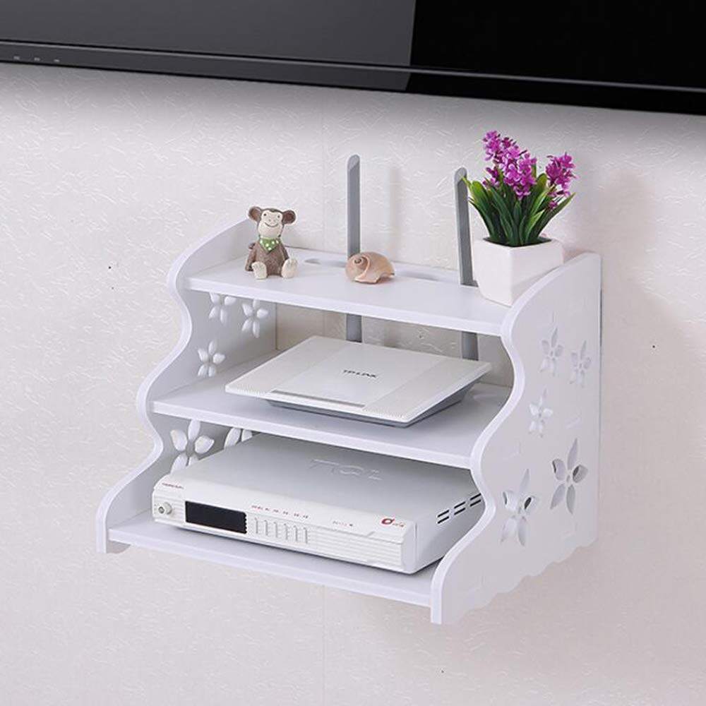 Wifi Router Storage Stand Set Wall Floating Shelves Wall Mount Model ...