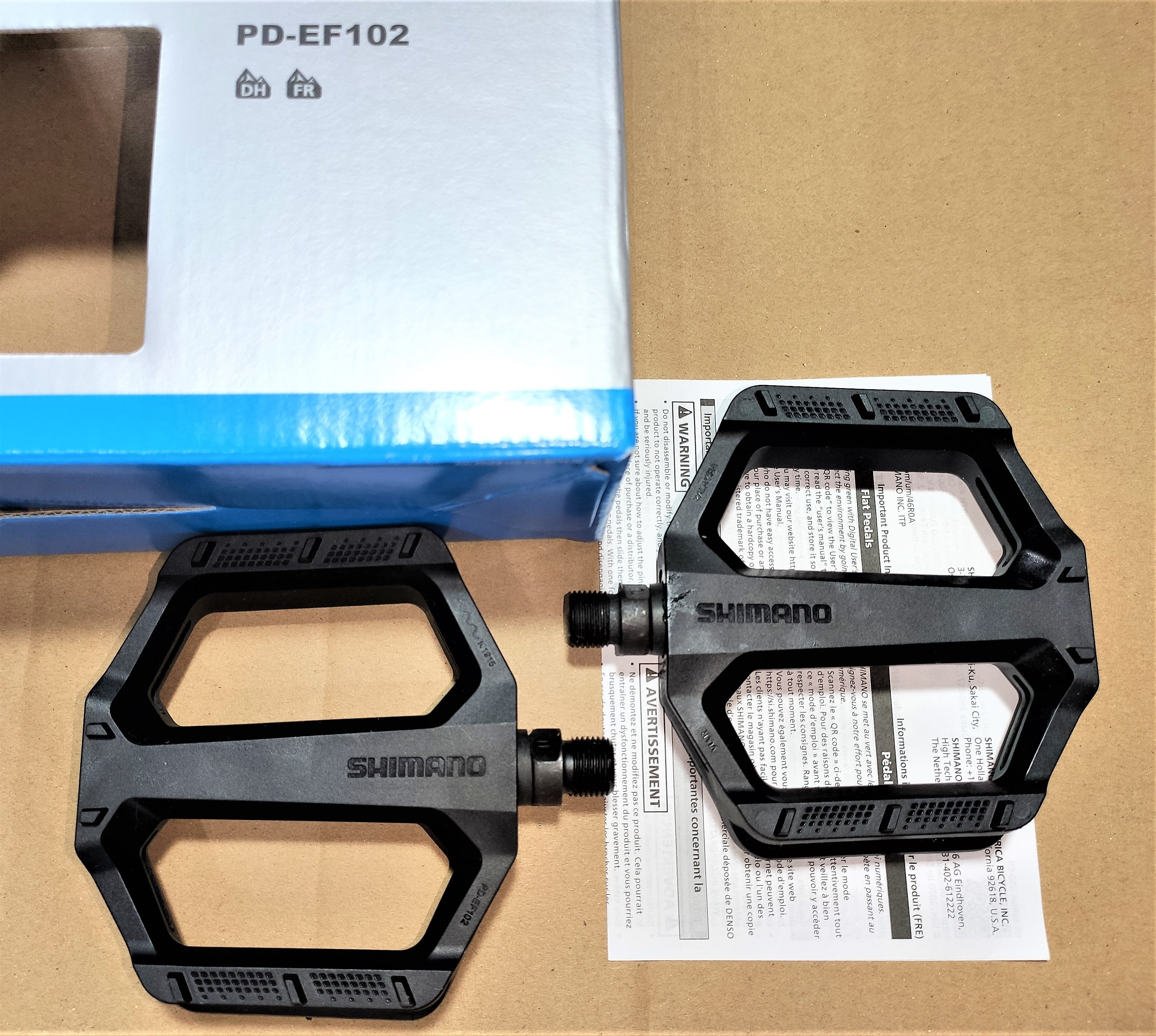 SHIMANO EF102 Flat / Platform MTB Bike Pedals - Black - with Integrated ...