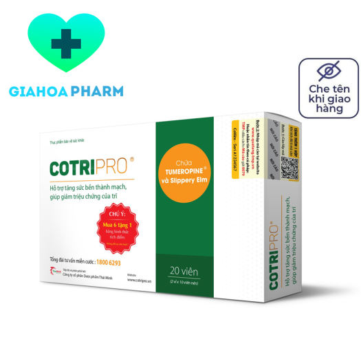 Viên uống Cotripro giúp tăng sức bền thành mạch, giảm triệu chứng trĩ ...