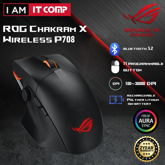 ASUS ROG Chakram X Wireless Gaming Mouse P708- (90MP02N0-BMUA00)