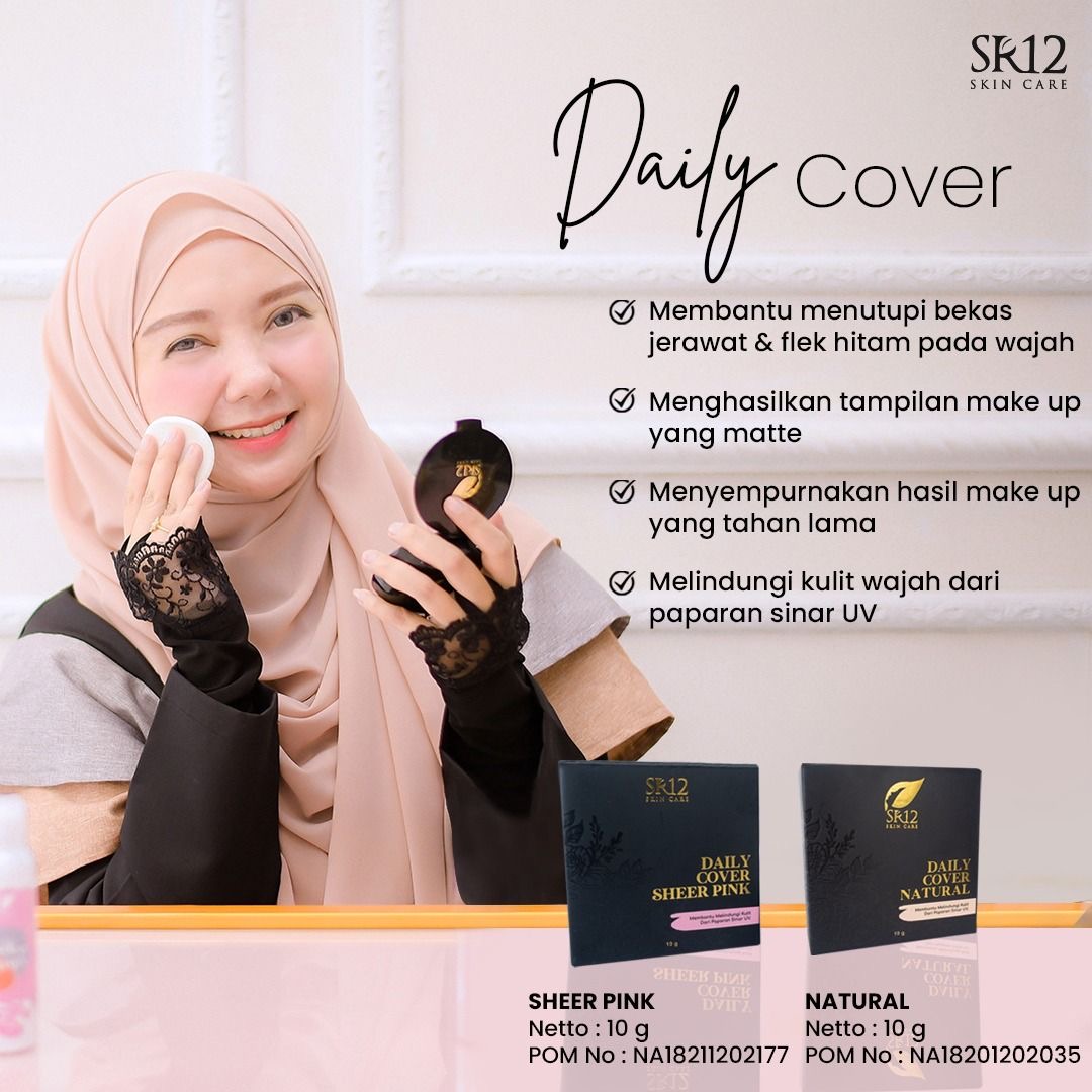 Bedak Sr12 original Tahan Lama Glowing Daily Cover Compact Powder