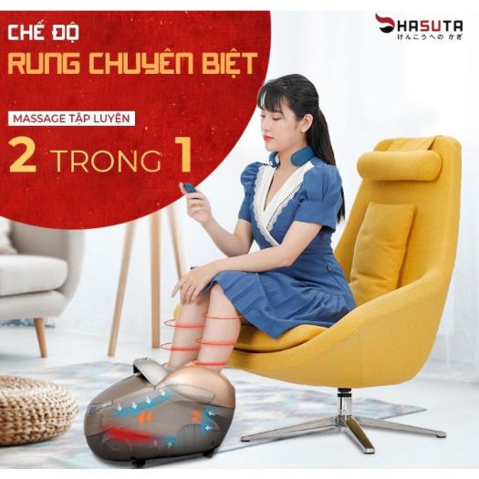 Máy massage chân Nhật Bản Hasuta HMF 320, Màn hình cảm ứng, 12 túi khí ...
