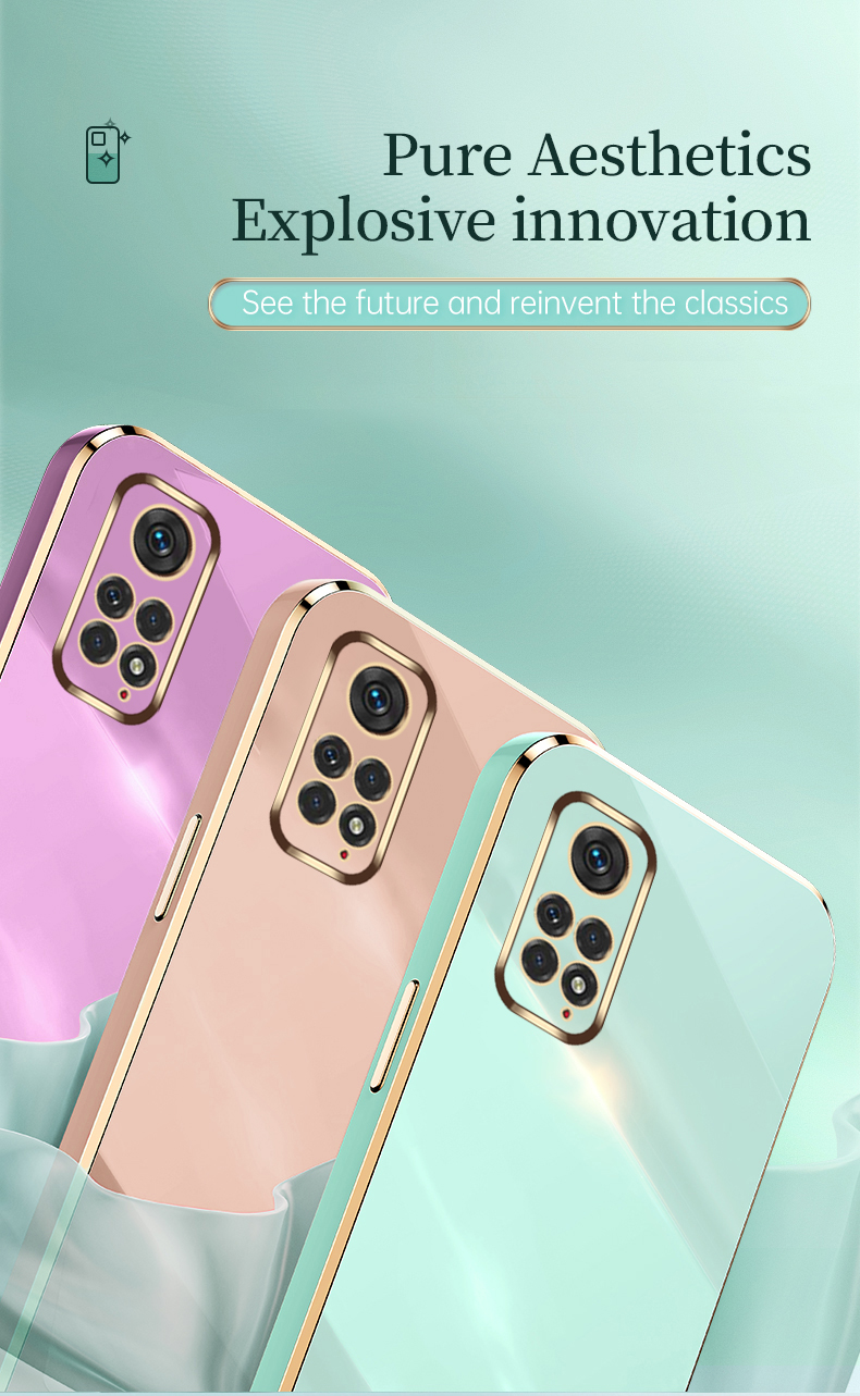 Lenuo Luxury 6D Plating Soft Casing Silicone Square Frame Phone Case ...