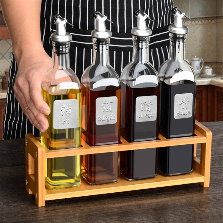 500ml Oil Bottle Glass Condiments Bottle Glass Oil Dispenser Sauce ...