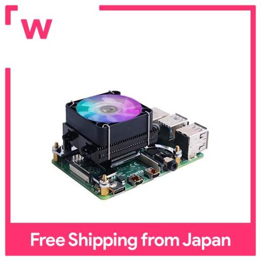 Quạt geeekpi Raspberry Pi 4, bộ làm mát CPU thả thấp mâm xôi Pi, quạt tản nhiệt RGB, tản nhiệt ...