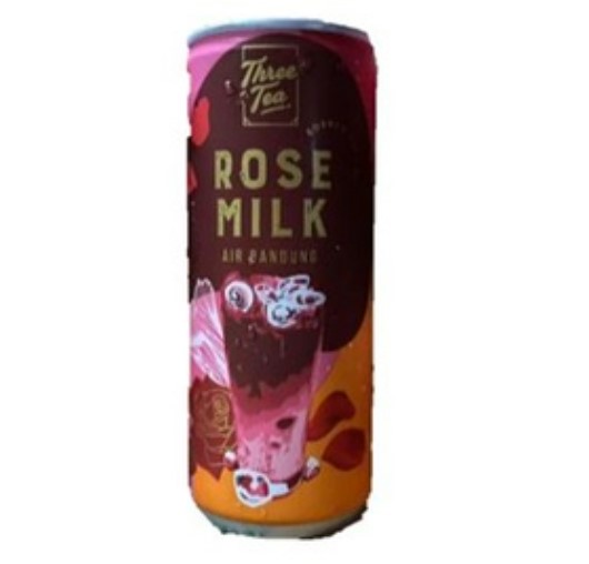 Three Tea Sarawak Rose Milk Flavor Greenleaf Leaves 240ml