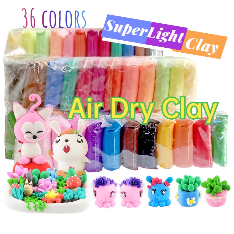 Super Lightweight Air Dry Modeling Clay Kit 36 Colors Lazada PH ...