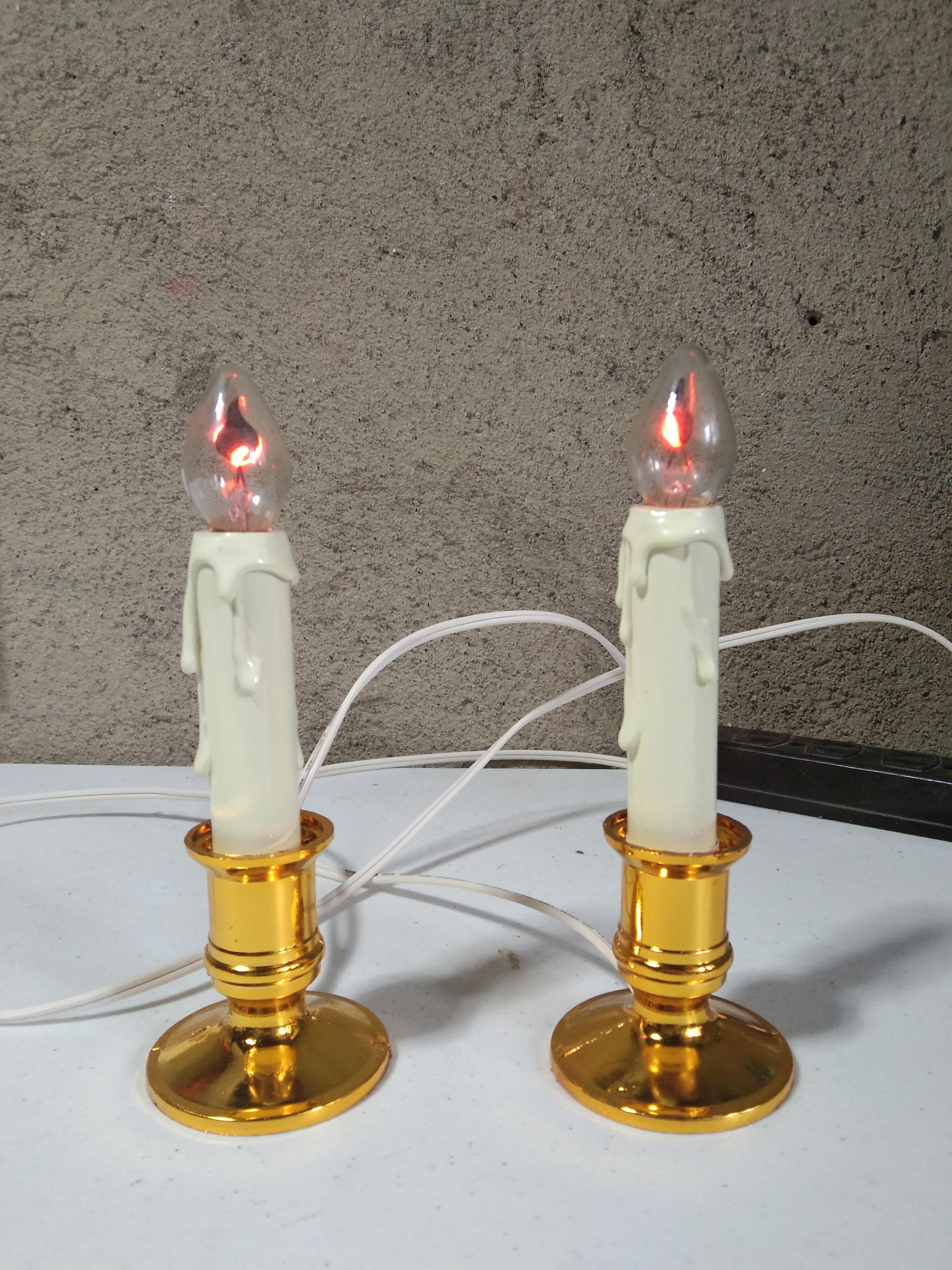Emmanuel E-Candles Flameless Taper Candles using Flickering Bulb, 5inch ...