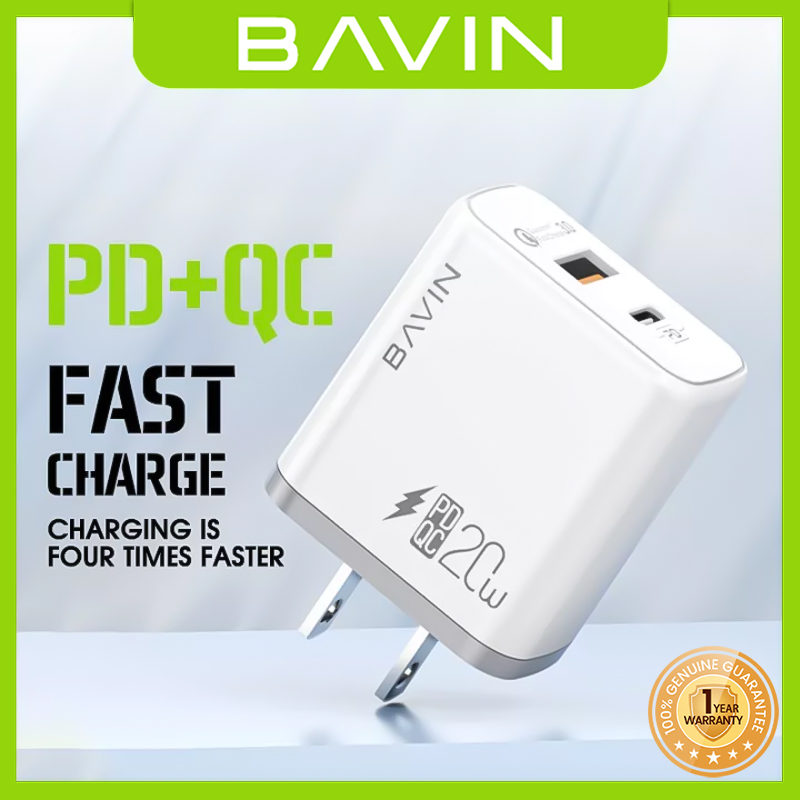 BAVIN PC828 20W PD Super Fast Charger USB-C Port Portable Size Adapter ...