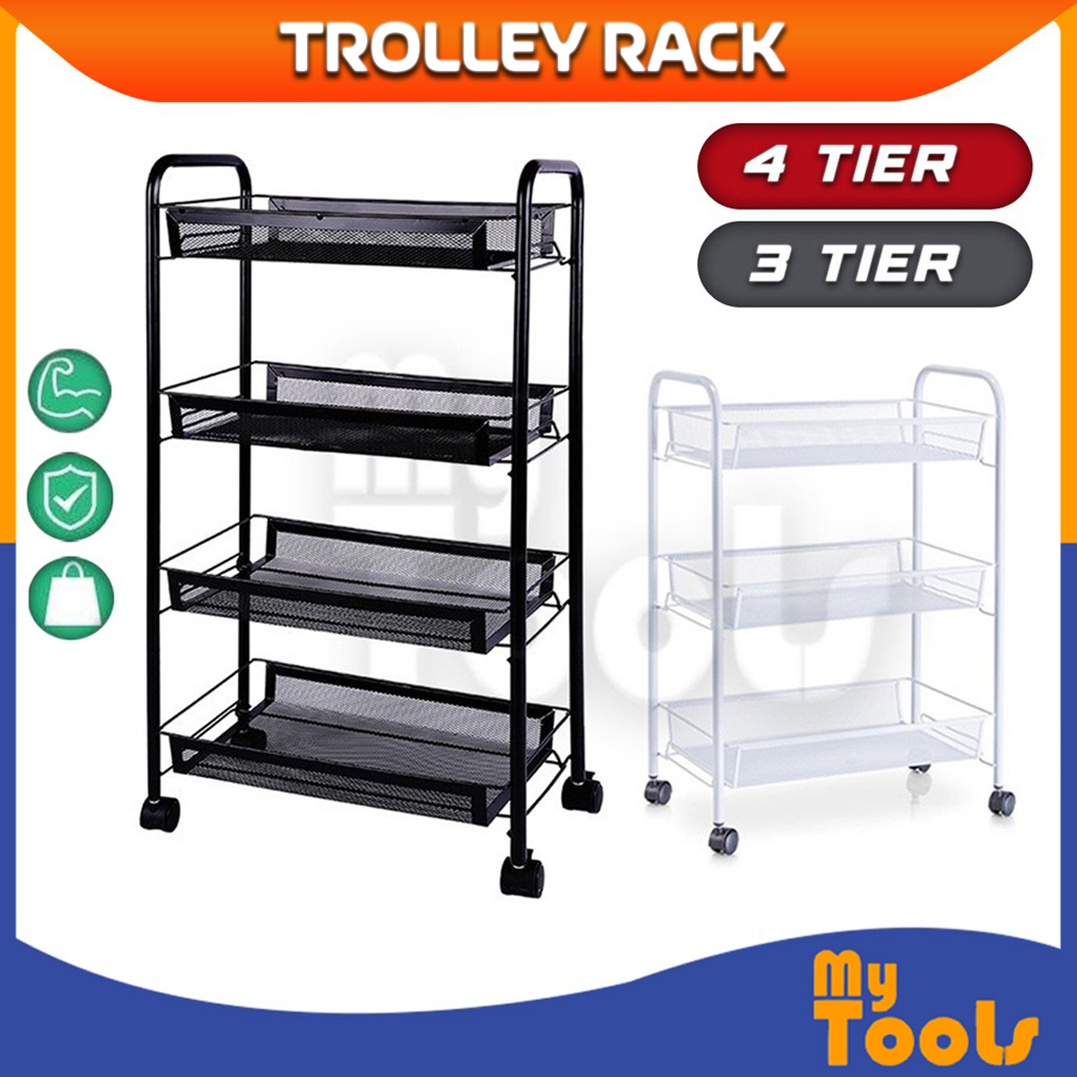 Buy 3 Tier Steel Trolley online | Lazada.com.my