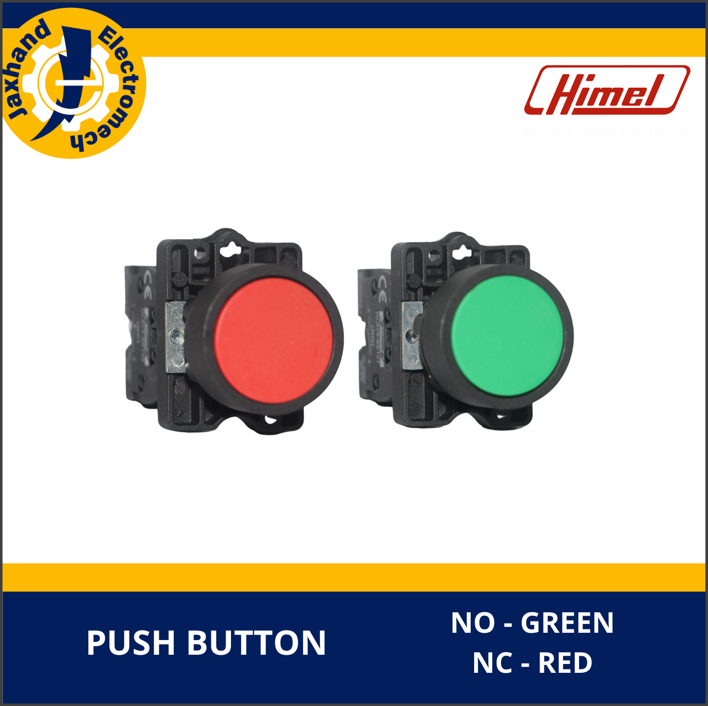 Himel Push Button Red / Green 220V Signaling ,100% ORIGINAL AUTHENTIC *JAXHAND ELECTROMECH*