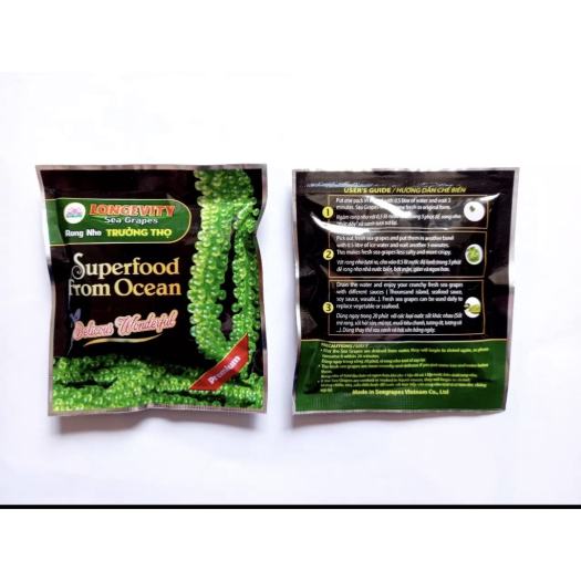 Rong Nho Trường thọ và rong nho tách nước Green Food nở ra rong nho ...