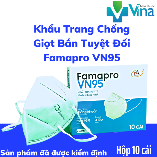 10 Hộp Khẩu Trang Chống Giọt Bắn Tuyệt Đối Famapro V N95, 4 Lớp Với 1 Lớp Vi Lọc- Hộp 10 cái ...