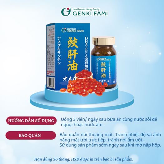Dầu Gan Cá Mập Omega 3 Bổ Mắt, Bổ Não, Tốt Cho Tim Mạch Genki Fami Nhật ...