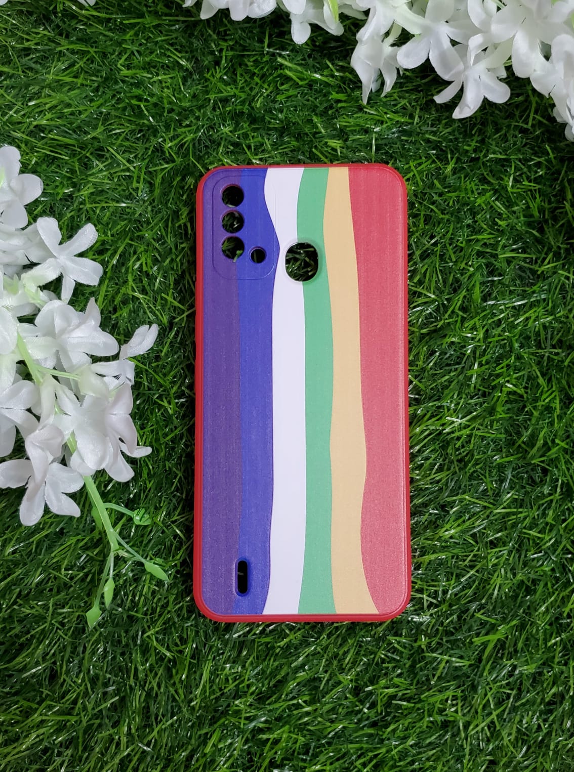 Rainbow Cover For Itel A48 Matte Finished Silicone Cover