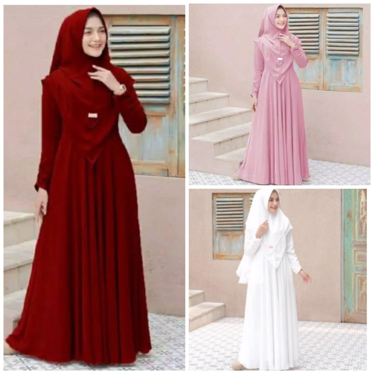 (ZXC) NAYRA SYARI GAMIS BUSUI JILBAB 2 LAYER UKURAN XL SET MURAH BUSUI POLOS MAXI DRESS GAMIS PESTA