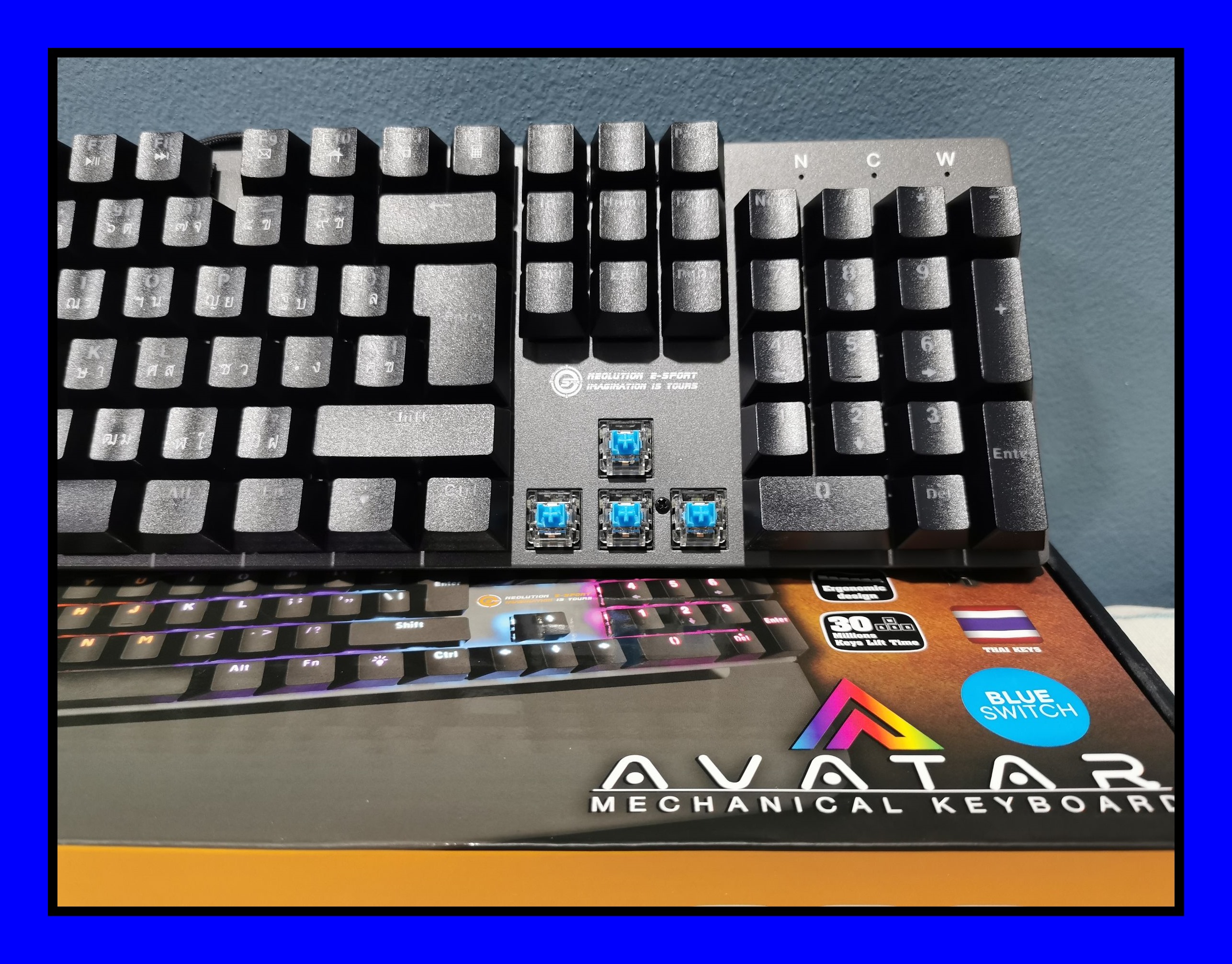 คีบอร์ด Neolution E-Sport AVATAR Gaming Keyboard Mechanical Blue & Red ...