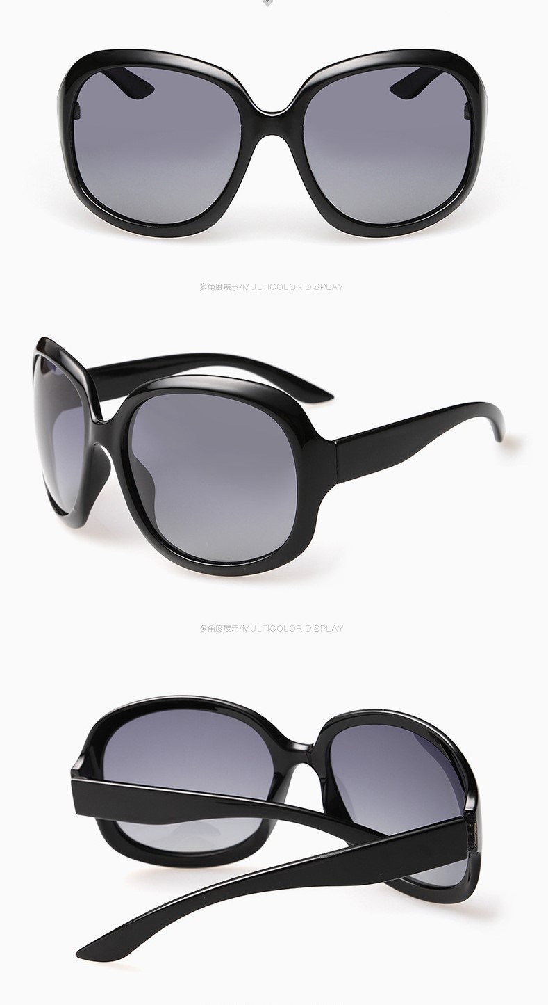 Fashion Big Round Frame Ultraviolet Protection Ladies Sunglass