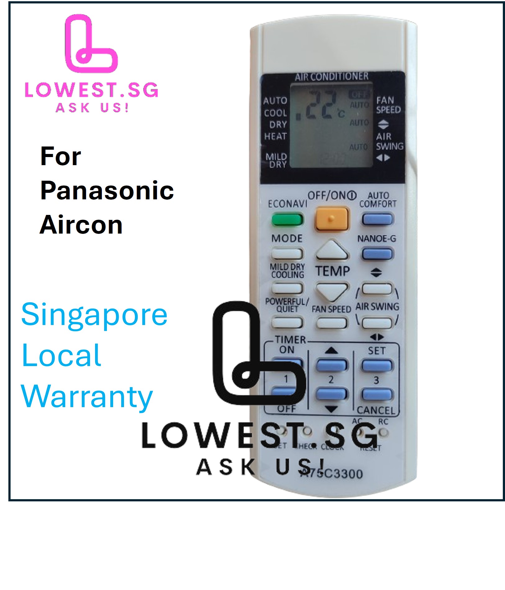 Panasonic Aircon Remote Control R410a - Best Price in Singapore - Jul ...