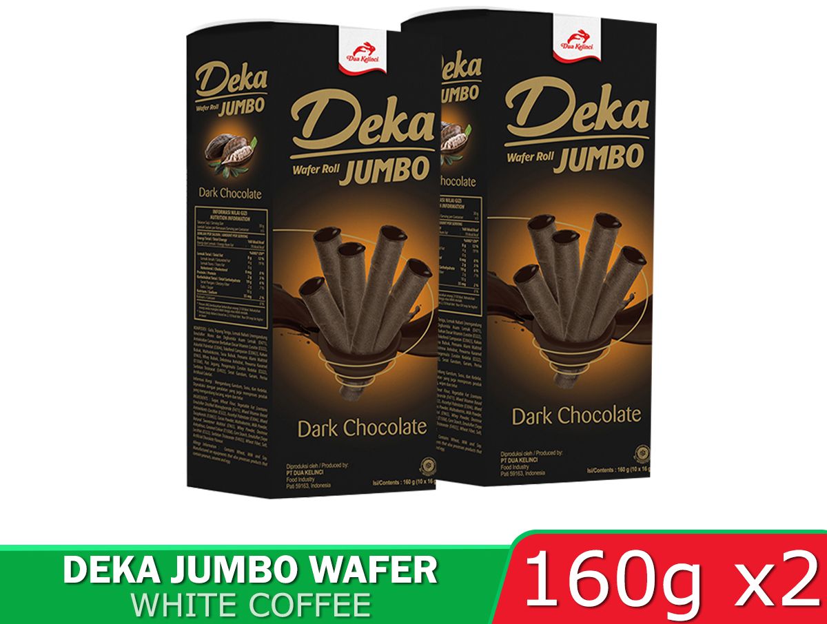 Buy 2 Deka Wafer Roll Jumbo Dark Chocolate 160g (10's)