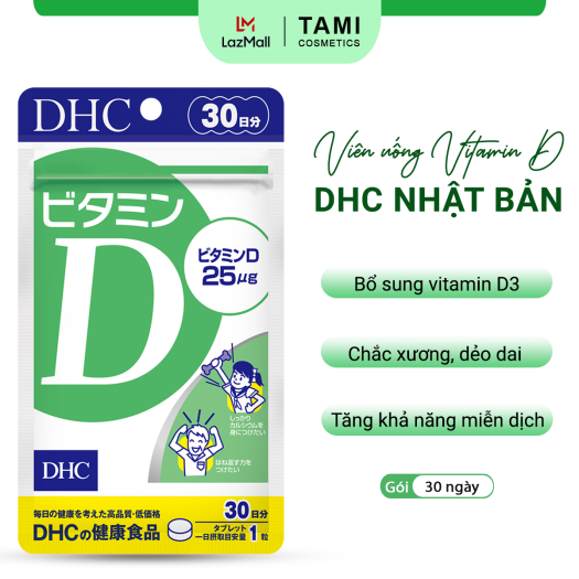 Viên uống bổ sung Vitamin D DHC Nhật Bản thực phẩm chức năng hấp thụ canxi xương chắc khỏe, dẻo ...
