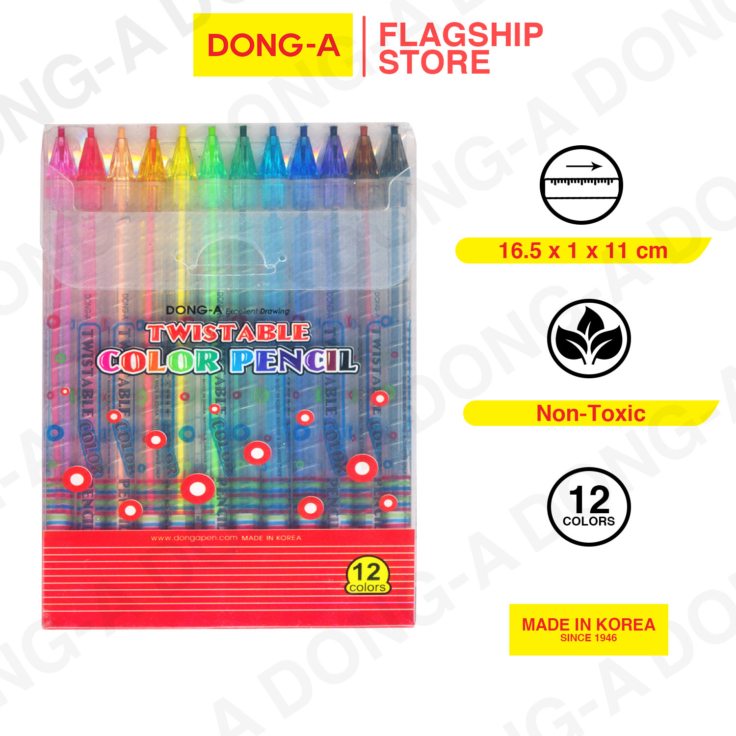Dong-A Twistable Color Pencil 12 colors [ 115522 ]