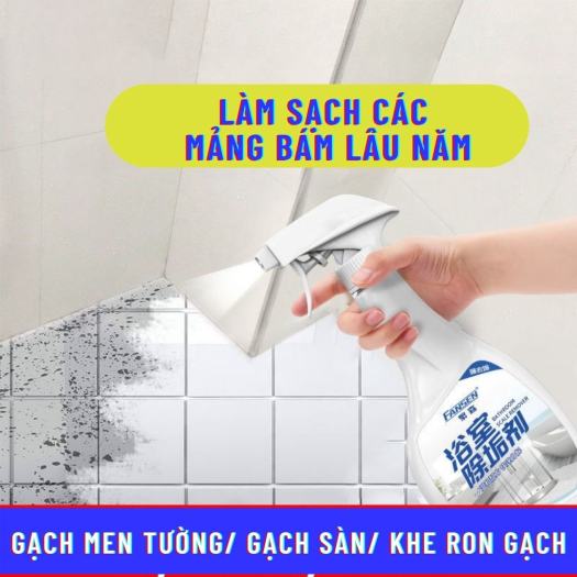 Chai xịt tẩy cặn canxi trên bồn rửa sứ, vòi rửa inox, vách kính, gạch ...