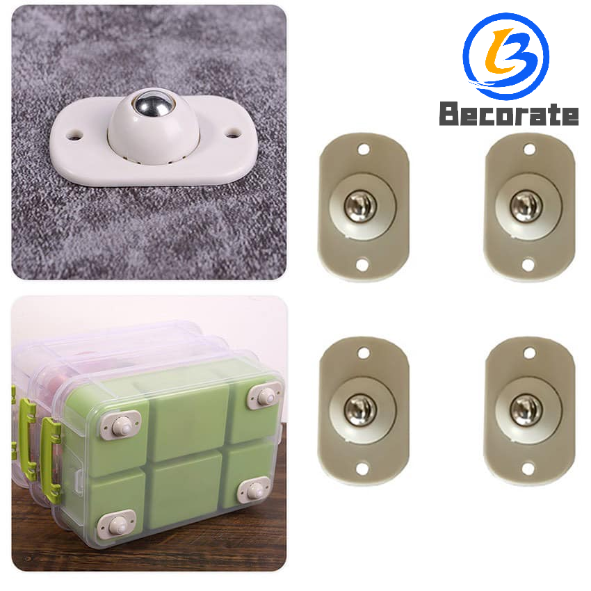 BECORATE 4Pcs/Set Paste Type Universal Pulley Adhesive Swivel Casters ...