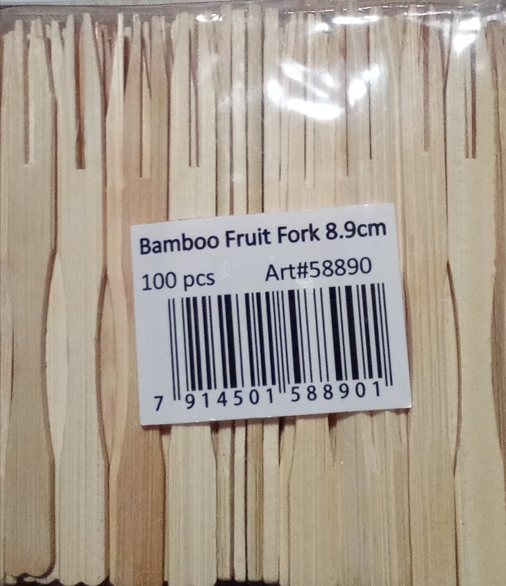 bamboo fork toothpick 8.9 cm 100 pieces per pack
