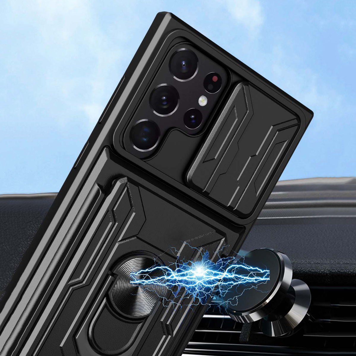 Samsung Galaxy S23 Ultra 5G Case, LaimTop Slide Lens Protection Rugged ...