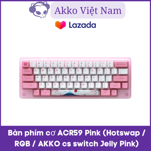 Bàn phím cơ AKKO ACR59 Pink (Hotswap / RGB / AKKO cs switch Jelly Pink) - Bàn Phím Chơi Game ...