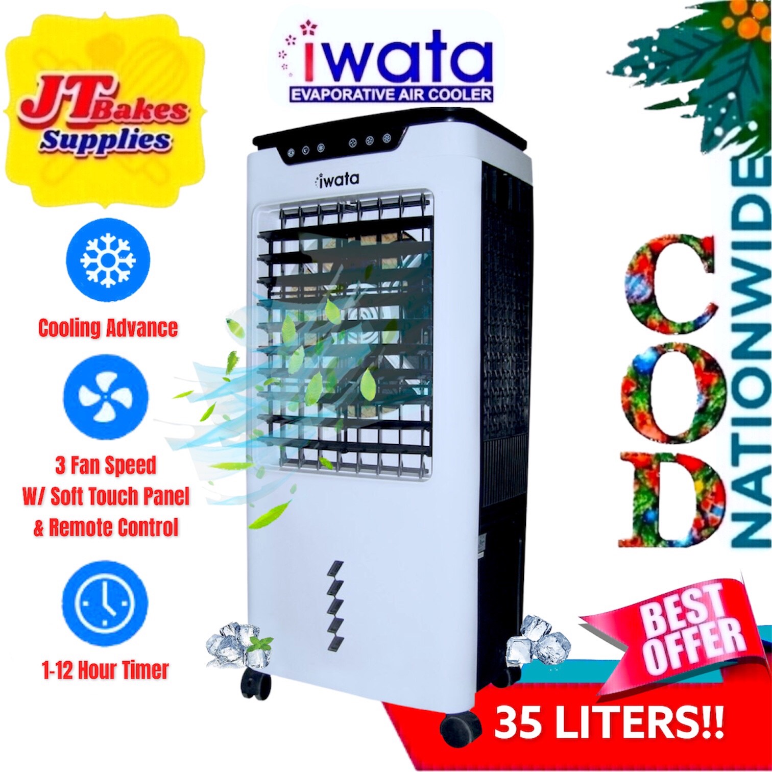 Iwata Turbo Air X100R 35 Liters Evaporative Air Cooler with Remote Control