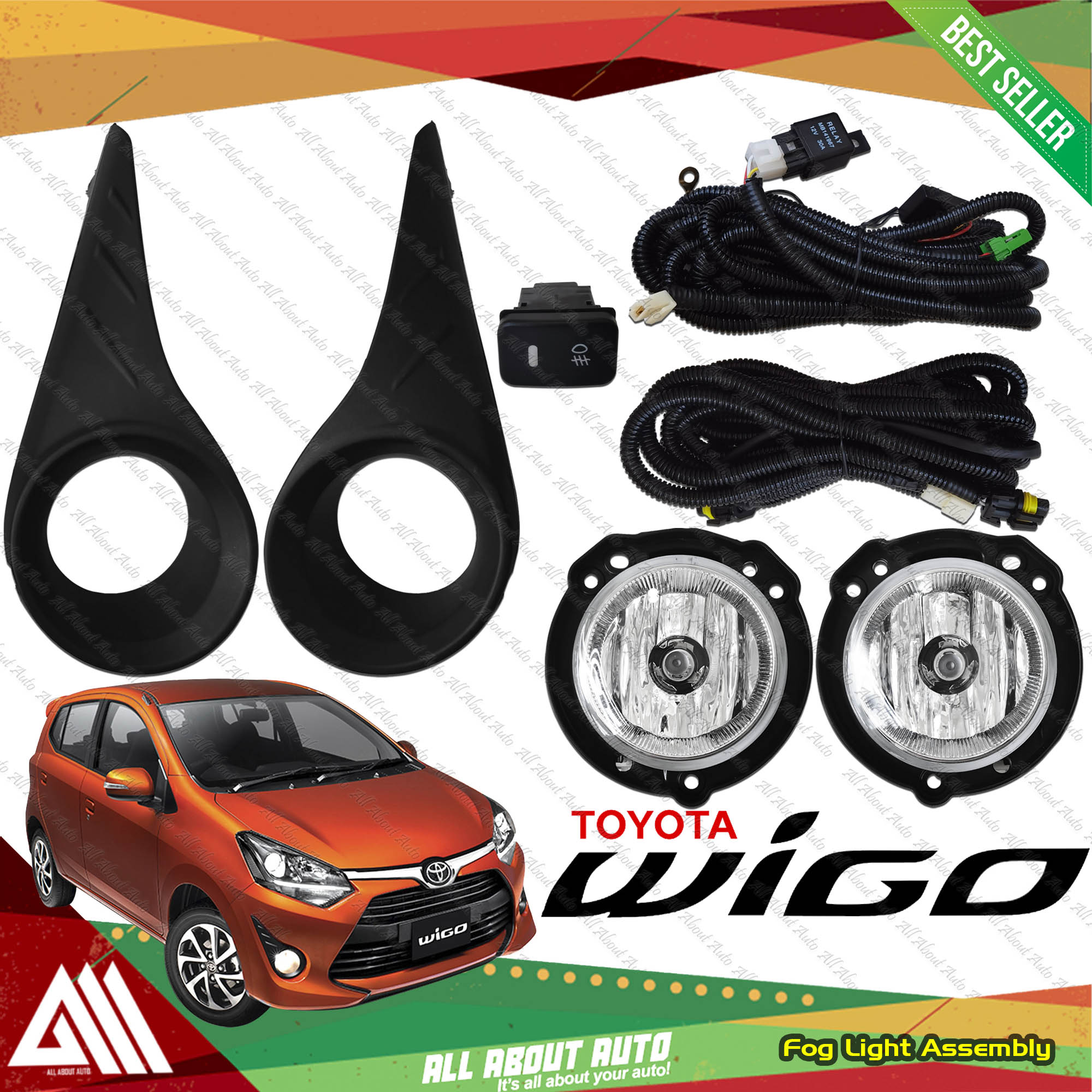 Toyota Wigo Gen 2 2017-2022 Fog Lamp / Fog Light Assembly (With Fog ...