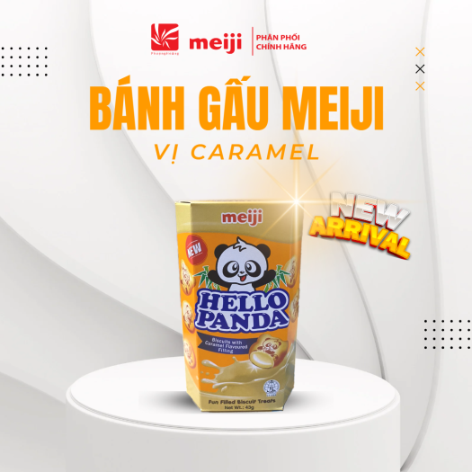 Bánh gấu nhân kem Meiji Hello Panda vị Caramel 43g - Bánh sandwich ...
