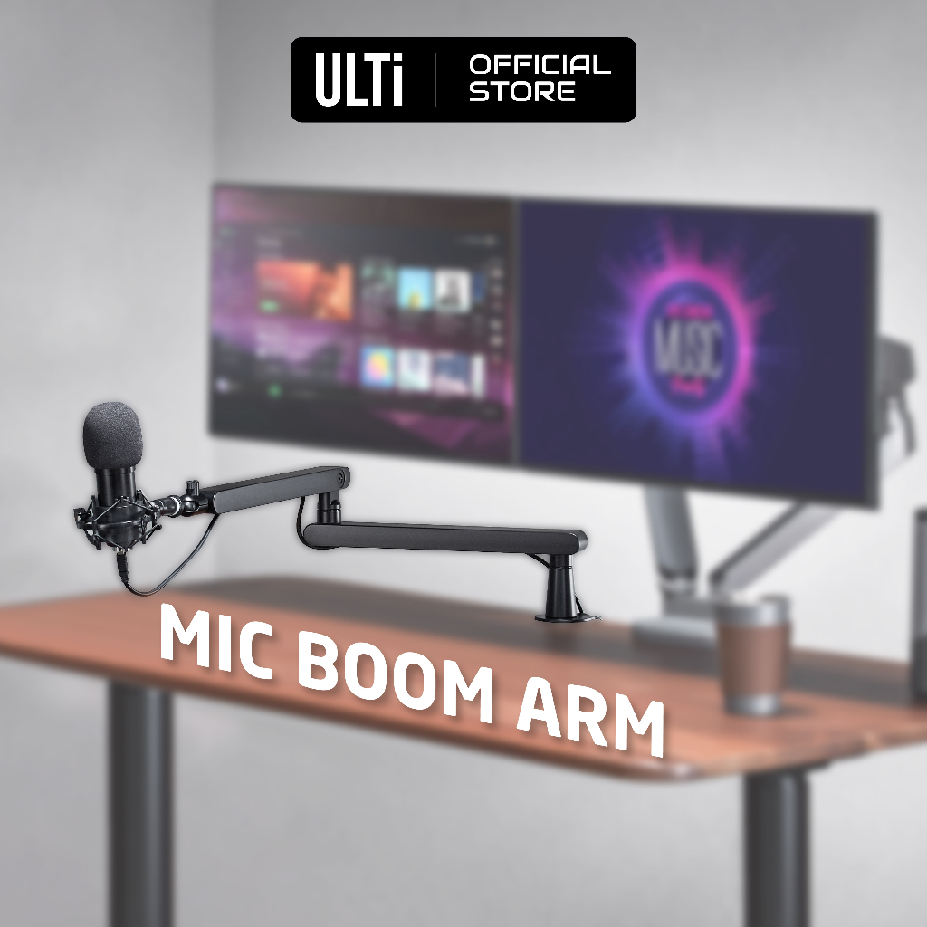 ULTi Mic Boom Arm, 360° Rotatable w/ Cable Management, Microphone Stan – theultimatedesk