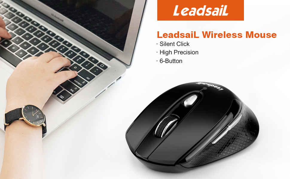 Jual LeadsaiL Wireless Computer Mouse, 2.4G Portable Slim Cordless ...