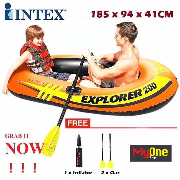 Intex Explorer 200, 2-Person Inflatable Boat Set with French Oars and ...