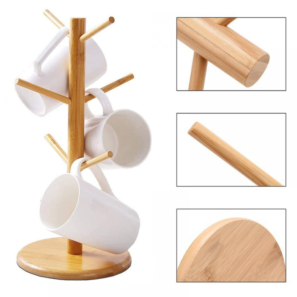 Bamboo Mug Rack - Mug Holder Tree, Coffee Mug Holder Coffee Cup Holders ...