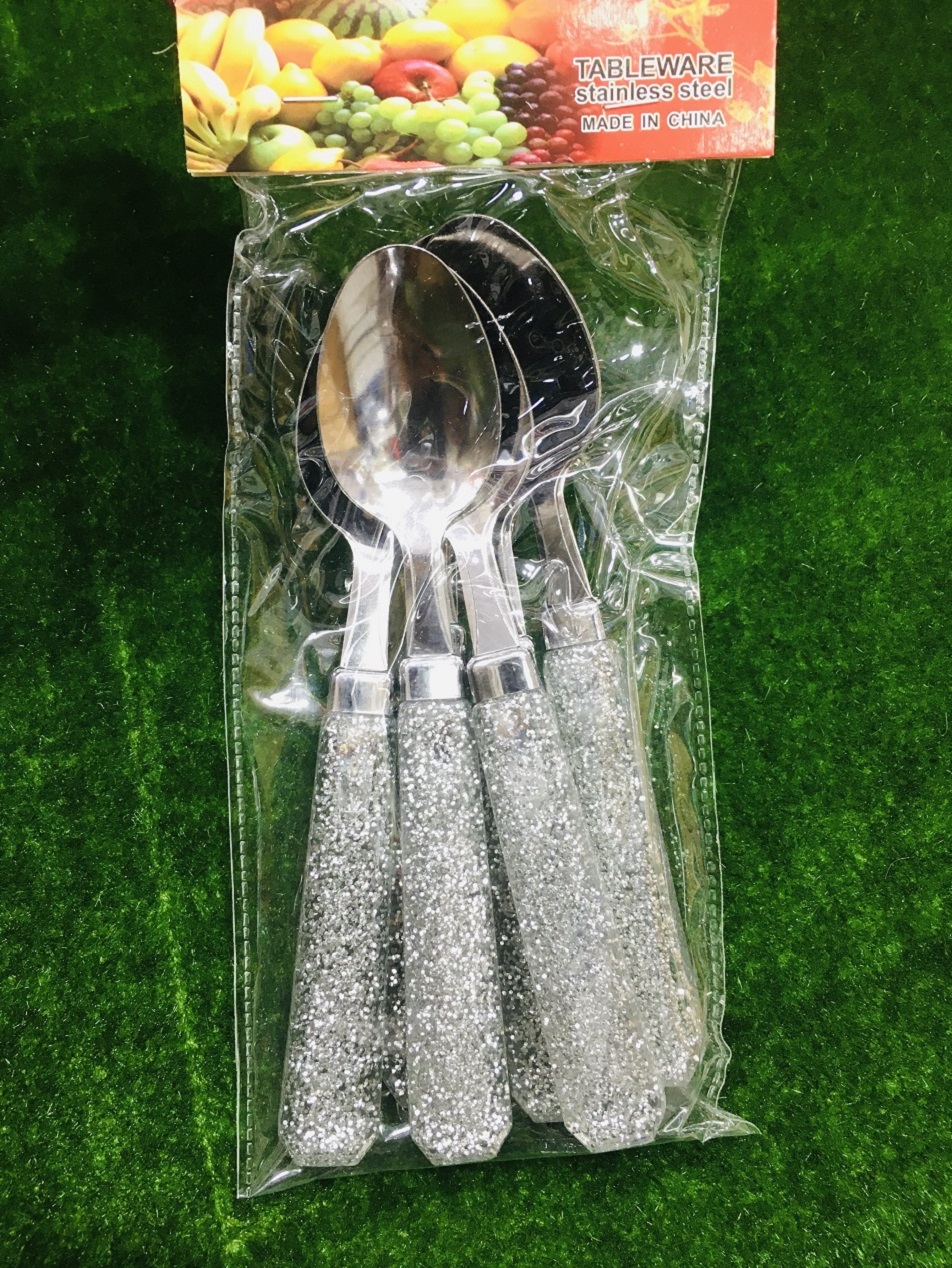 Portable Package 6Pcs Dinner Spoon Stainless Steel Travel Cutlery Set