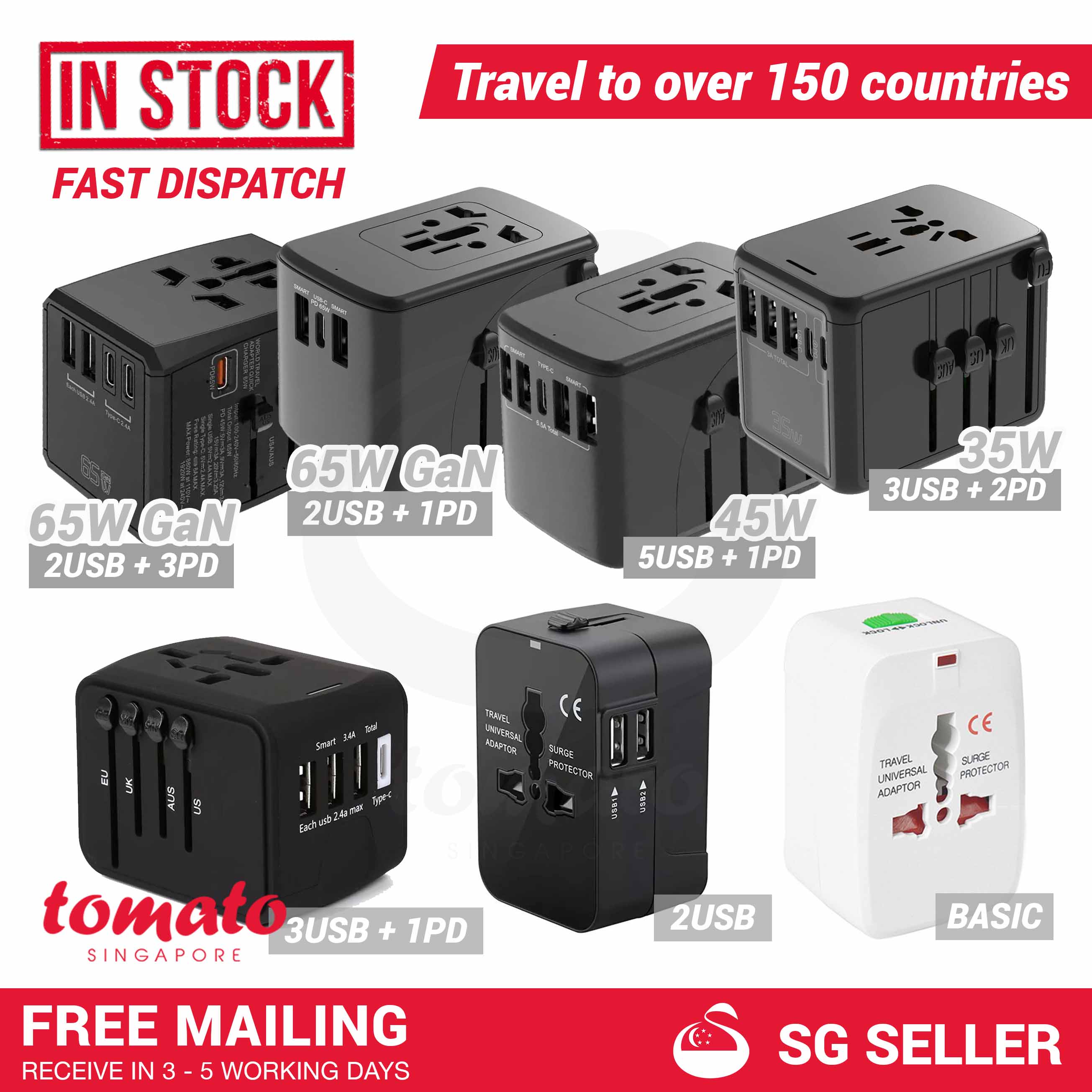 Buy Travel Adapters & Converters Online | lazada.sg