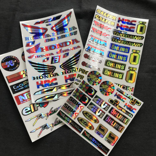 Bộ tem LOGO dán xe máy, tem HUY HIỆU chữ hãng xe nhiều STICKER khác ...